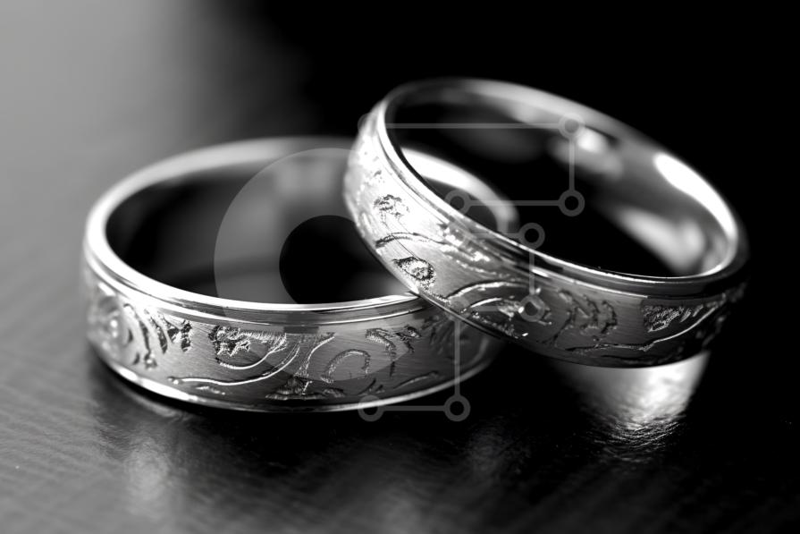 Stunning Picture of Two Wedding Rings on a Black Surface stock photo ...