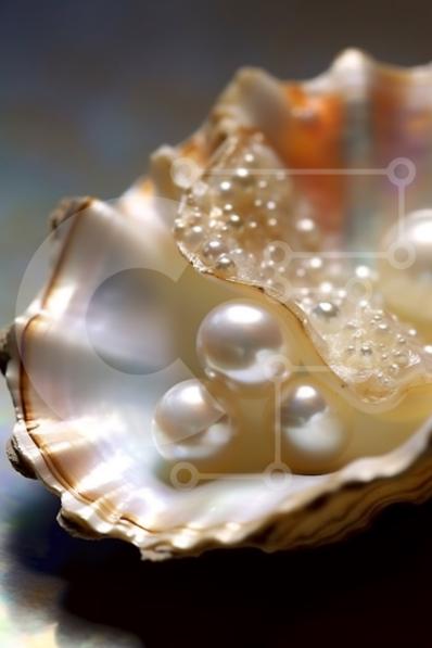 Stunning Close-up of Pearl Oyster Shell with Pearls Inside stock photo ...
