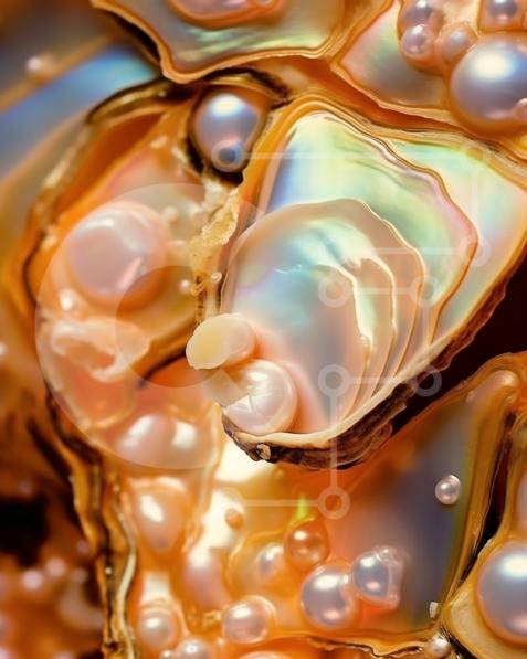 Beautiful Image of Oyster Shell with Shiny Pearls stock photo ...