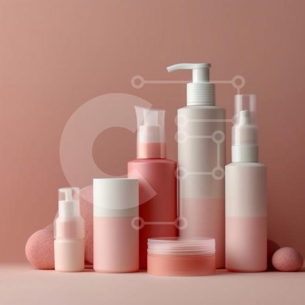 Pink Skincare Products - Face Wash, Moisturizer, Serum stock photo ...