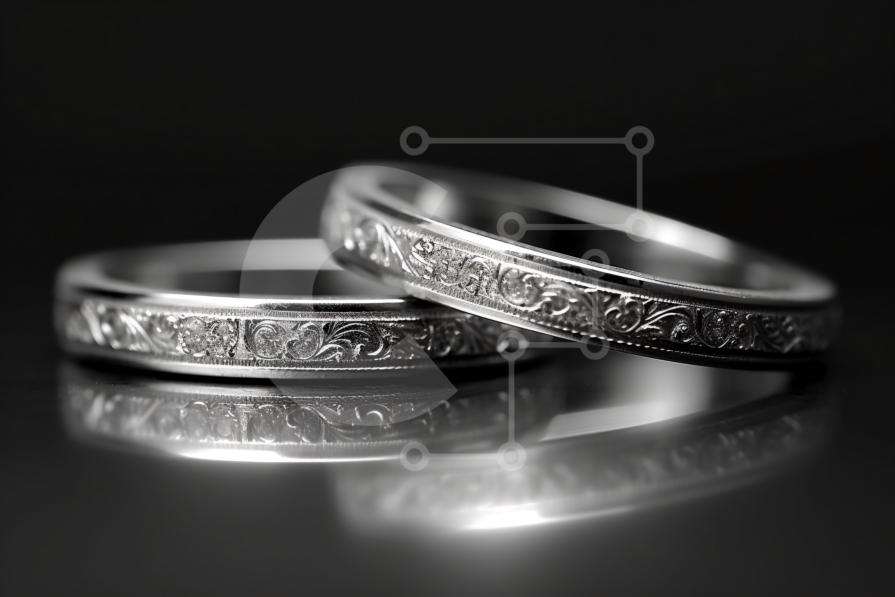 Stunning Picture of Two Wedding Rings on a Black Background stock photo ...