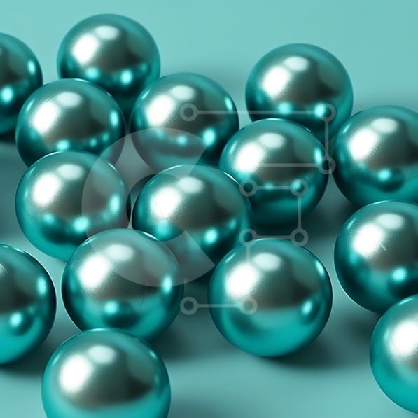 Stunning Blue Pearls on a Vibrant Turquoise Background stock photo ...