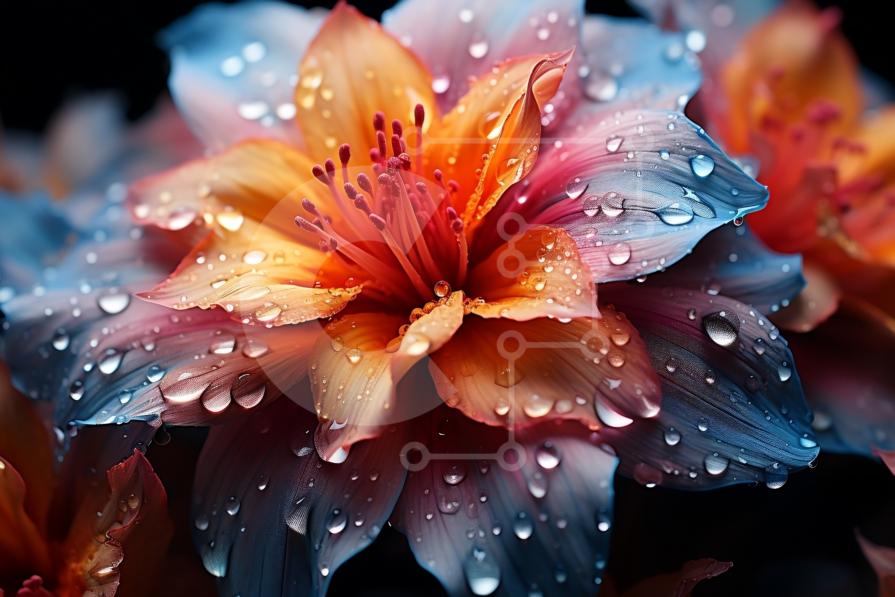 Vibrant Close-Up Shot of Flower with Water Droplets stock photo ...