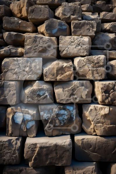 Ancient Ruins: Stack of Rough-Hewn Stones stock photo | Creative Fabrica