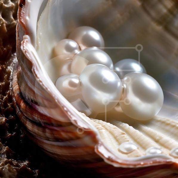 Close-Up Image of Freshwater Pearls in a Shell stock photo | Creative ...