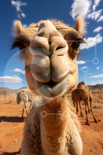 Beautiful Close-Up Shot of a Camel's Face stock photo | Creative Fabrica