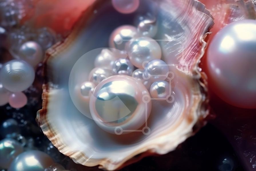 Beautiful Picture of Pearls Inside an Open Pearl Oyster Shell stock ...