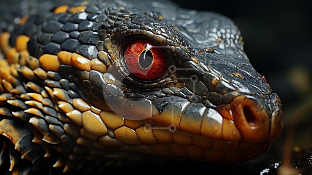 Stunning Close-up Photo of a Lizard with Red Eyes and Vibrant Scales ...