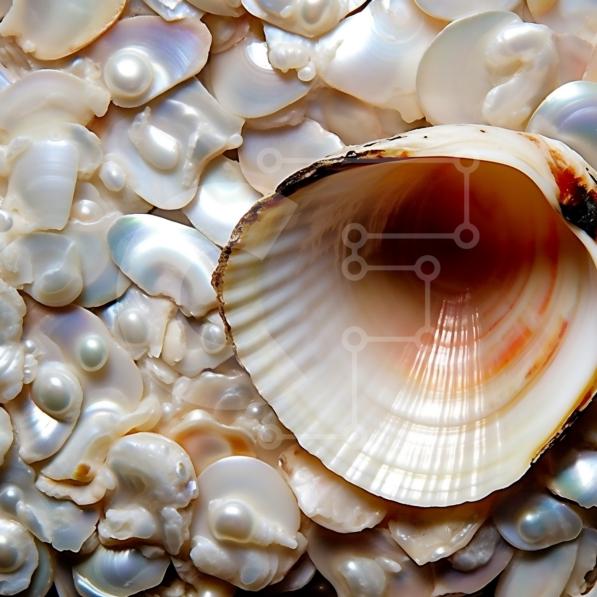 Beautiful Close-up of Pearl Oyster Shell with Iridescent Pearls stock ...