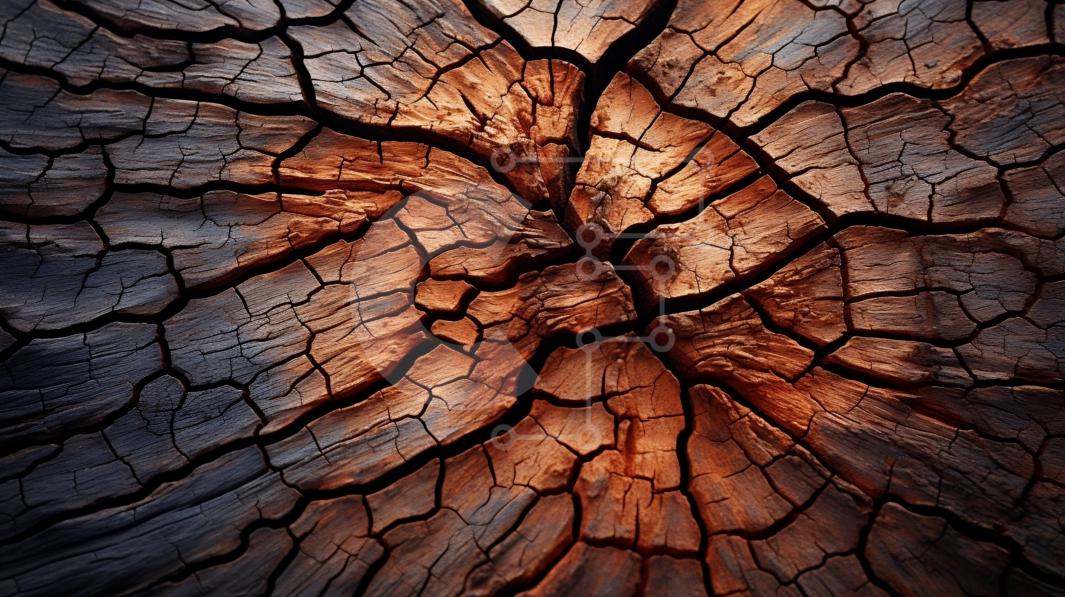 Beautiful Close-up of a Wood Crack with Illuminated Textures stock ...