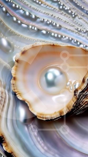 Stunning Close-Up of Oyster Shell with Iridescent Pearls stock photo ...