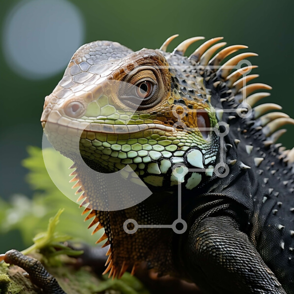 Download Stunning Close-Up of a Lizard's Face with Green Eyes ...