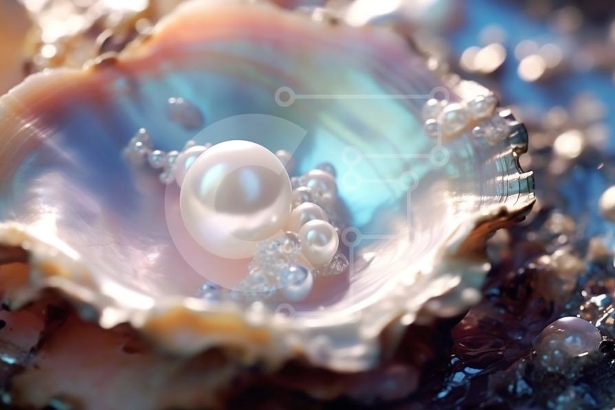 Beautiful Oyster Shell with Pearls Inside stock photo | Creative Fabrica