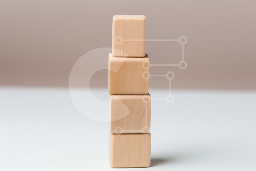 Colorful Wooden Block Tower with Three Blocks stock photo | Creative ...