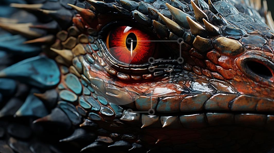 Stunning Close-up of a Dragon's Face with Intricate Details stock photo ...