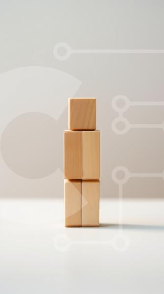 Simple and Minimalistic Wooden Block Tower stock photo | Creative Fabrica