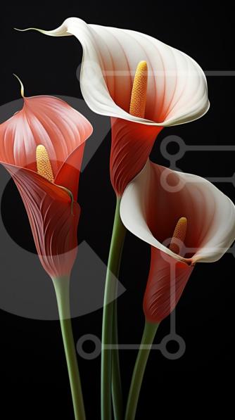 Beautiful Picture of Three Calla Lilies in a Vase stock photo ...