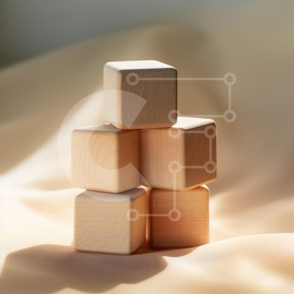 Colorful Wooden Blocks Stacked in a Pile stock photo | Creative Fabrica