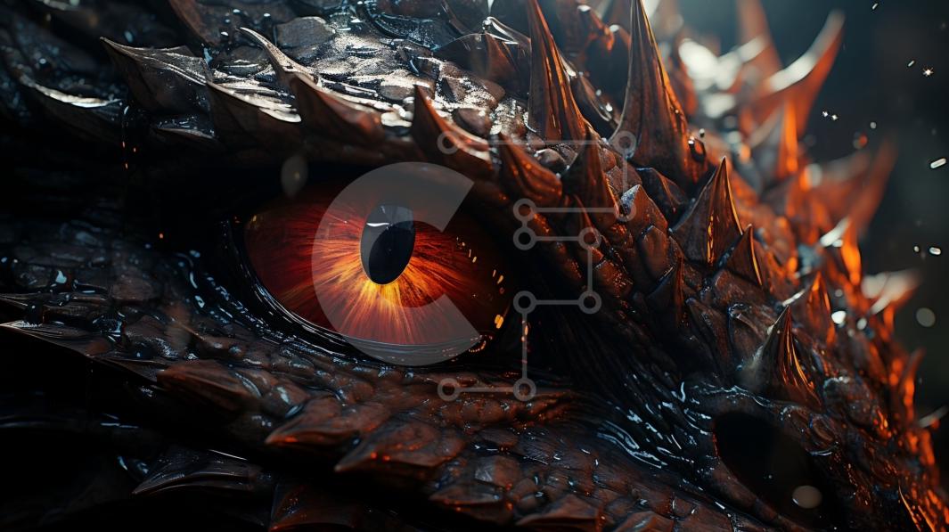 Stunning Close-up of a Dragon's Eye with Vibrant Red Iris stock photo ...