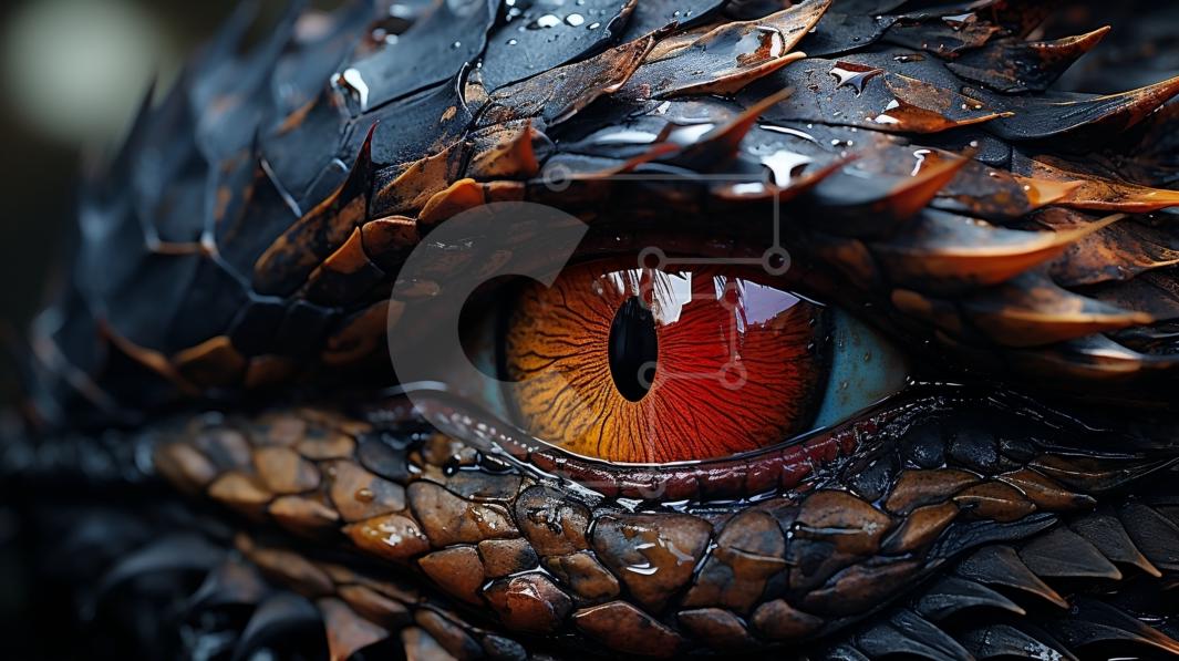 Detailed Close-up of Dragon's Eye with Red Iris and Black Sclera stock ...
