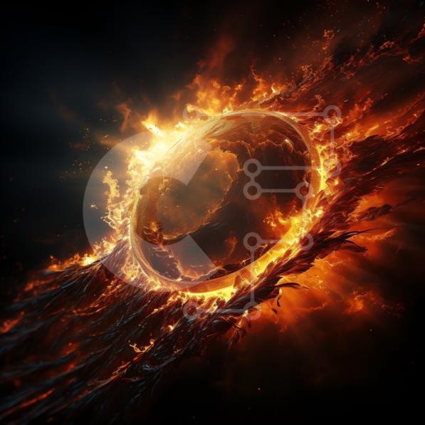 Intense Heat and Energy in a Fiery Sphere stock photo | Creative Fabrica