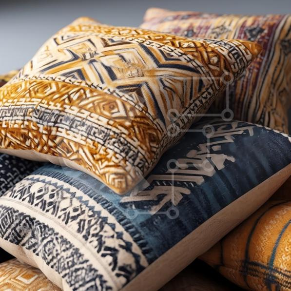 Vibrant Pillows with Geometric Designs for Your Home stock photo ...