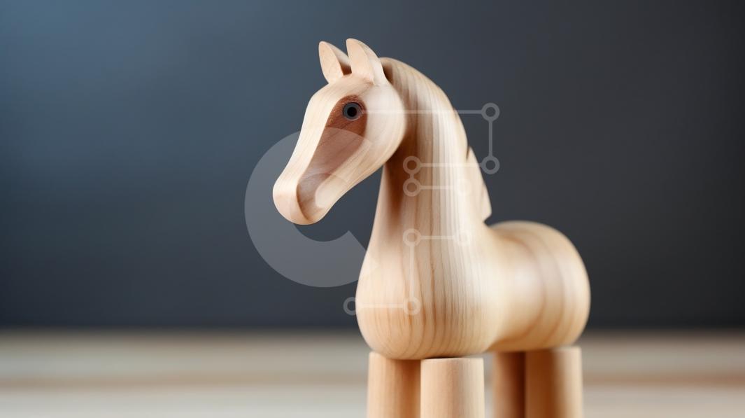 Beautiful Wooden Horse Statue on a Rustic Wooden Surface stock photo ...
