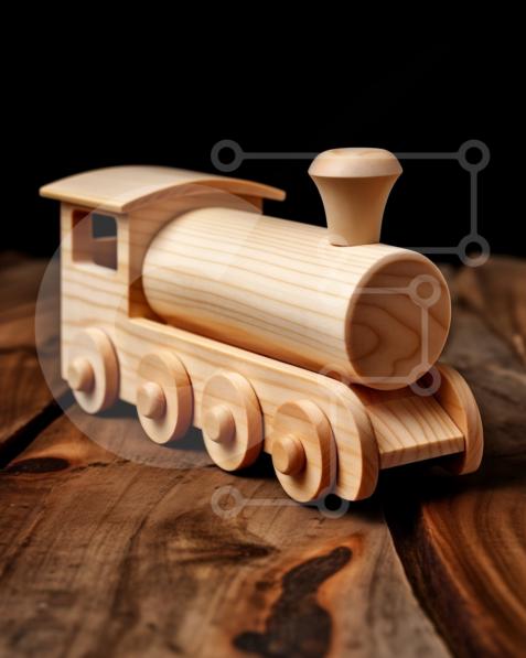 Charming Image of Wooden Toy Train on a Rustic Wooden Surface stock ...