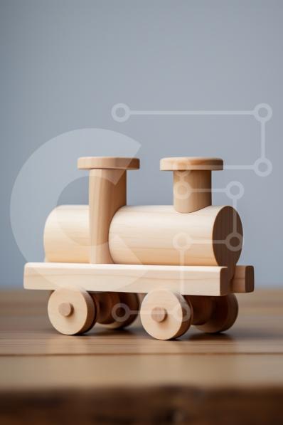 Charming Wooden Toy Train on Table stock photo | Creative Fabrica