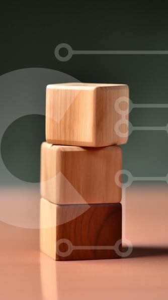 Simple and Minimalistic Wooden Block Stacking on Table stock photo ...