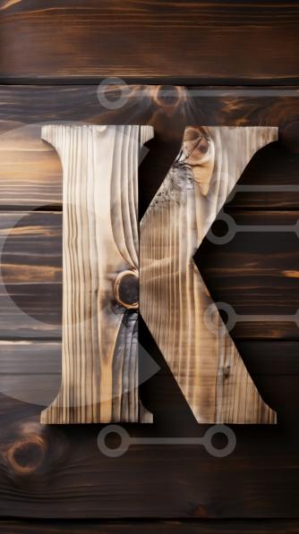 Letter 'k' Carved into Wood Background stock photo | Creative Fabrica