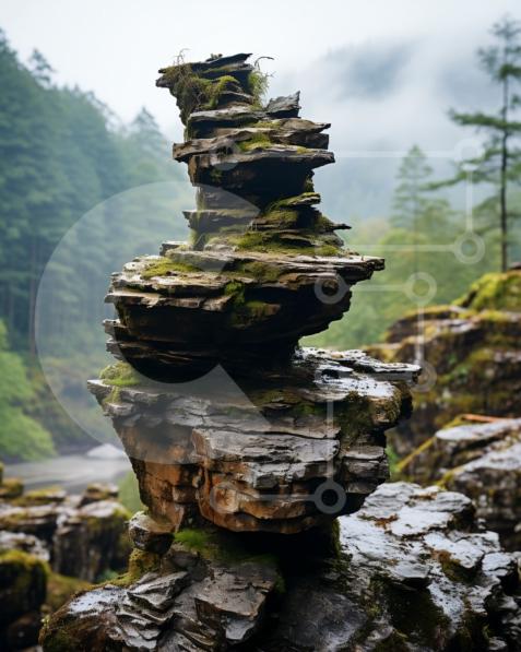 Beautiful Nature Photo of a Pyramid of Rocks in the Forest stock photo ...