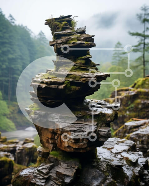 Download Beautiful Nature Photo of a Pyramid of Rocks in the Forest ...