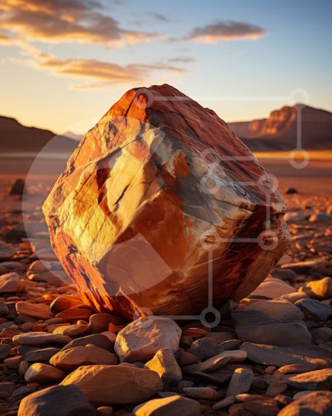 Stunning Landscape of a Large Rock in the Desert with Majestic ...