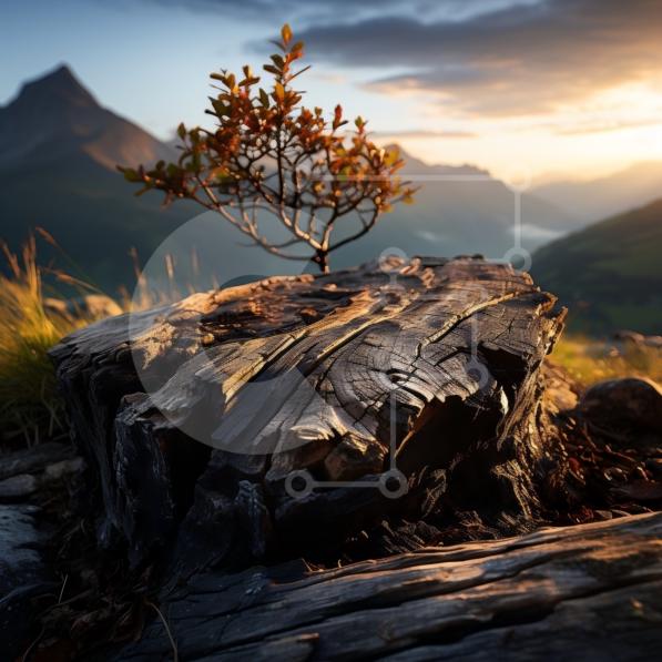 Beautiful Landscape Picture of a Lone Tree at Sunset stock photo ...
