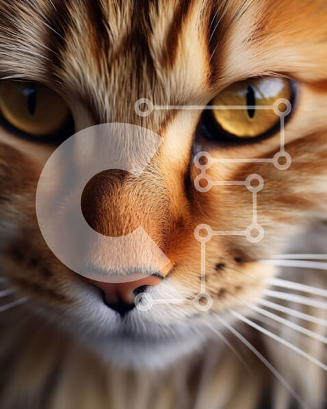 Download Prachtige close-up foto van een kat met pluizige vacht en ...