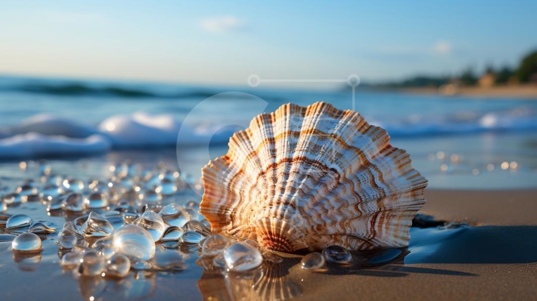 Beautiful Picture of a Seashell on the Sand at the Beach stock photo ...