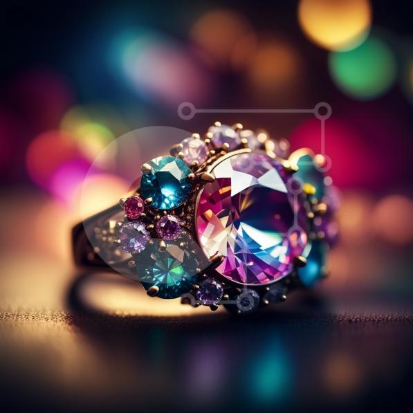 Stunning Close-up of a Ring with a Colorful Gemstone stock photo ...