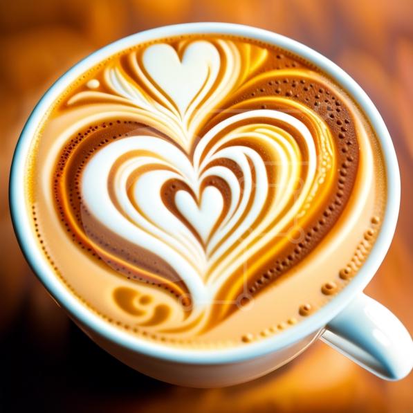 Delicious Coffee with a Chocolate Heart Design stock photo | Creative ...