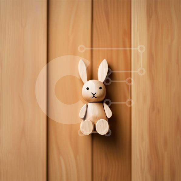 Charming Wooden Rabbit Decor Hanging on a Rustic Door stock photo ...