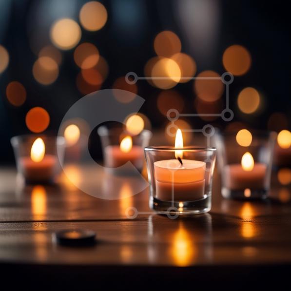 Cozy and Romantic Atmosphere with Lit Candles in Dimly Lit Room stock ...