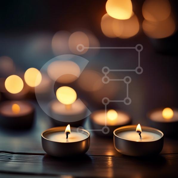 Beautiful Picture of Lit Candles in a Cozy Setting stock photo ...