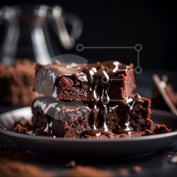 Delicious Stack of Brownies with Chocolate Glaze stock photo | Creative ...