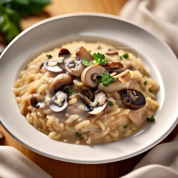 Delicious Mushroom Risotto with Parmesan Cheese stock photo | Creative ...