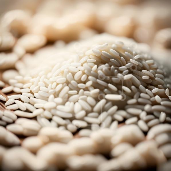 Beautiful Close-up of White Rice Grains on a Wooden Surface stock photo ...