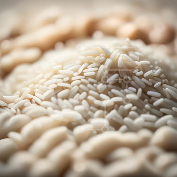 Close-up Photo of a Pile of White Rice stock photo | Creative Fabrica