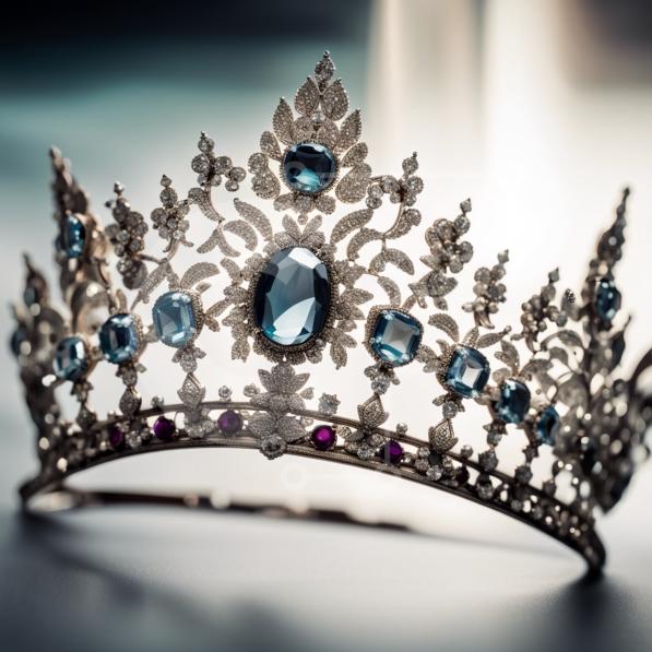 Regal and Mysterious Close-Up View of an Intricately Detailed Crown ...
