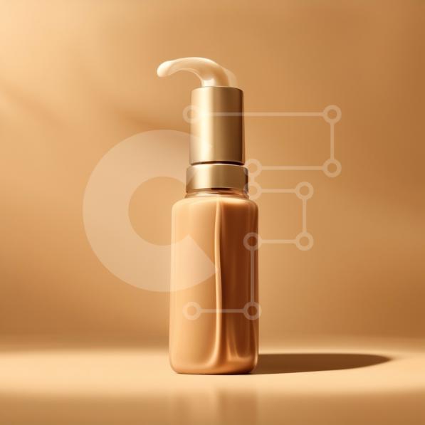 Clear Foundation Bottle on a Soft Beige Background stock photo ...