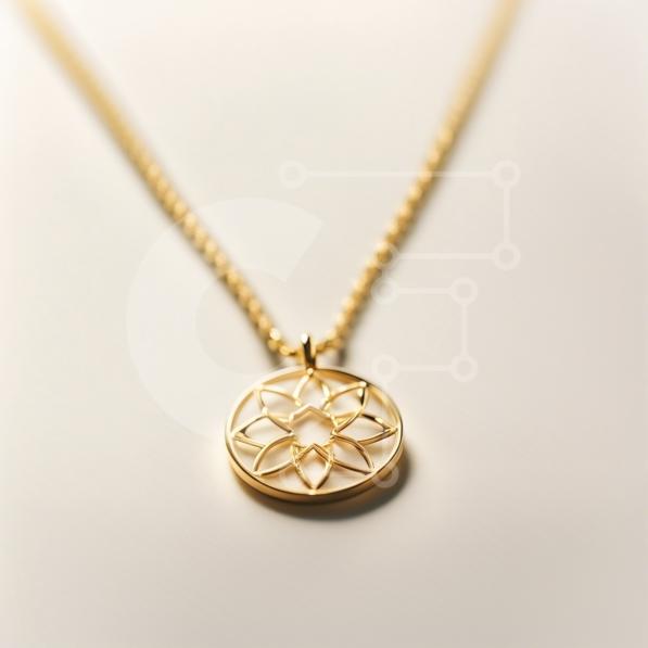 Stunning Gold Necklace with Intricate Circular Design stock photo ...