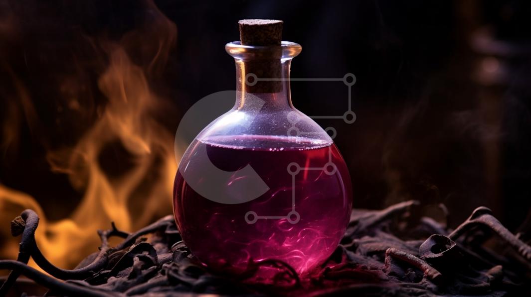 Stunning Image of Purple Liquid in Bottle on Natural Background stock ...